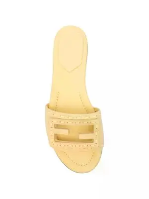 Fendi Logo-detail Slides - Yellow