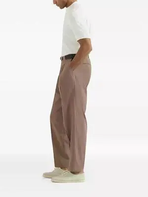 Brunello Cucinelli Cotton Crêpe Batavia Trousers With Pleat