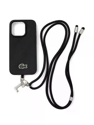 Lacoste Croc-motif Iphone 15 Pro Case - Black