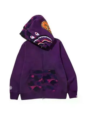 A BATHING APE Color Camo Shark Full-zip Hoodie - Purple