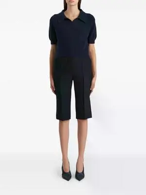 Khaite Leni Knit Polo Sweater - Blue