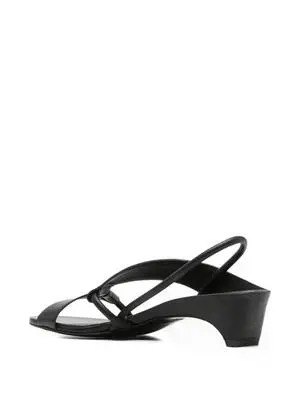 DEL CARLO Knotted Strap Sandals - Black