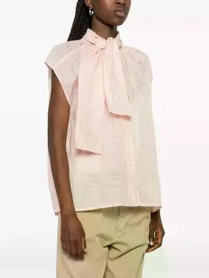 Plan C Floral Sleeveless Blouse - Pink