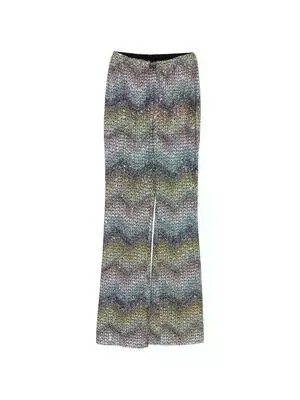 Missoni Zigzag-knit Flared Trousers - Blue