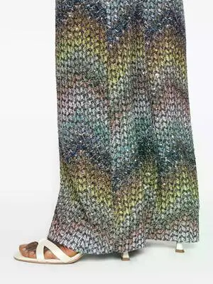 Missoni Zigzag-knit Flared Trousers - Blue