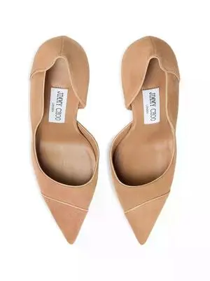 JIMMY CHOO Brigitte Suede Pointed Toe Stiletto Pumps - Neutrals