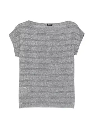 NEERA Striped Lurex T-shirt - Grey