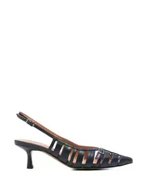 BIBI LOU Ali Buckled Leather Pumps - Blue
