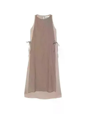 VIKTORIA CHAN Tie Detail Dress - Brown