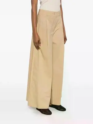 SOLOTRE Pleated Belted Palazzo Trousers