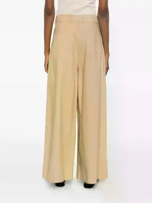 SOLOTRE Pleated Belted Palazzo Trousers