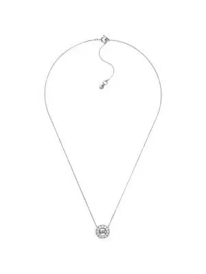 Michael Kors Logo-pendant Round Necklace - Silver
