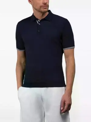 MOORER Adolfo-cre Button-fastening Polo Shirt