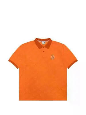AAPE BY *A BATHING APE Buttoned Logo-patch Polo Shirt - Orange