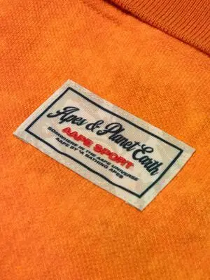 AAPE BY *A BATHING APE Buttoned Logo-patch Polo Shirt - Orange
