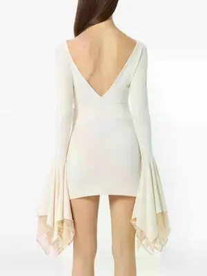 Blumarine Lace-trimmed Flared-sleeve Mini Dress