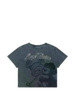 AAPE BY *A BATHING APE Graphic Appliqué T-shirt - Blue