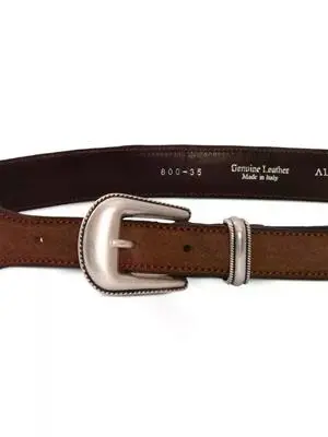 ALBERTO LUTI Embellished Double Wrap Leather Belt