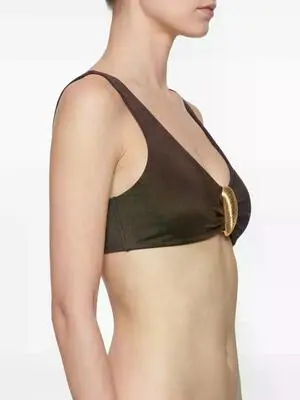 Simkhai Leaf Detail Bikini - Brown