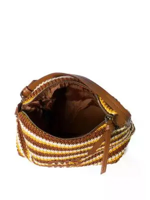 Miu Miu Crochet Pouch With Leather Handle