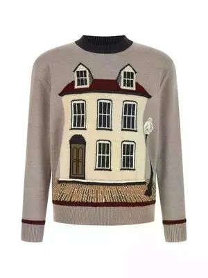 Junya Watanabe Jacquard Crew Neck Sweater - Neutrals