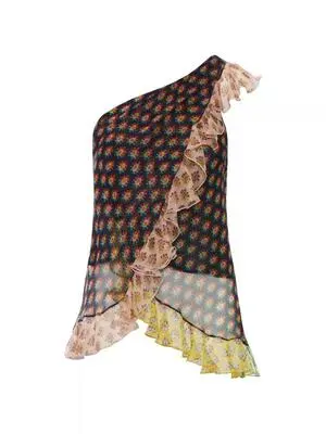 Etro Asymmetric Floral Print Blouse