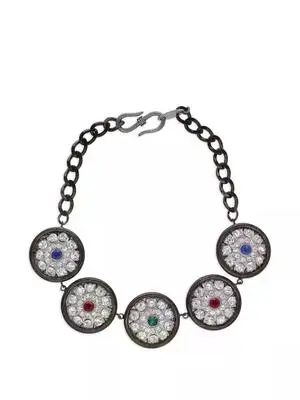 BOZART Crystal-embellished Necklace - Silver