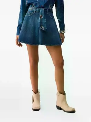 Liu Jo Flared Mini Skirt With Scarf Belt