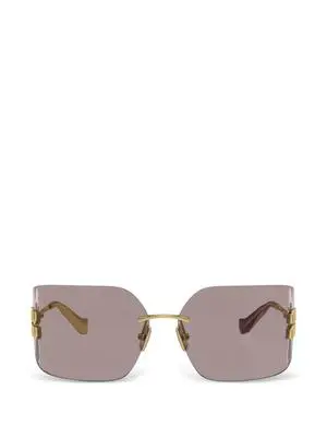 Miu Miu Logo Square-frame Sunglasses - Purple
