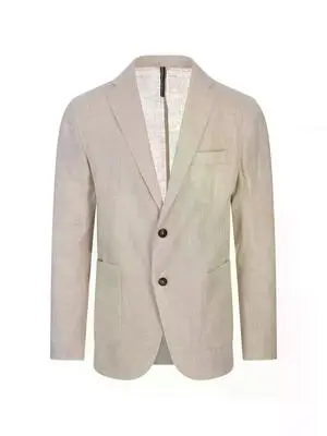 RUSSOCAPRI Button Single-breasted Linen Blazer