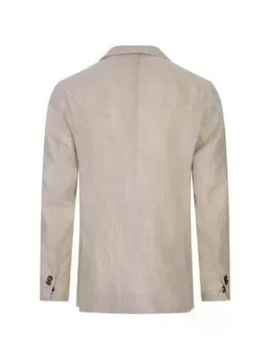 RUSSOCAPRI Button Single-breasted Linen Blazer