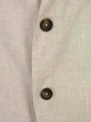 RUSSOCAPRI Button Single-breasted Linen Blazer