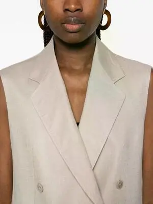 Tagliatore Double-breasted Linen Waistcoat - Neutrals