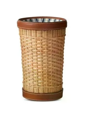 Ralph Lauren Large Bailey Woven Leather-trim Vase - Neutrals