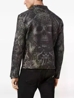 Philipp Plein Skull Studded Biker Jacket