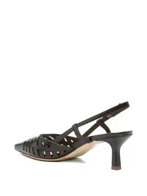 JULIE DEE Woven Slingback Pumps - Brown