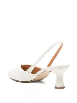 JULIE DEE Slingback Leather Pumps - Neutrals