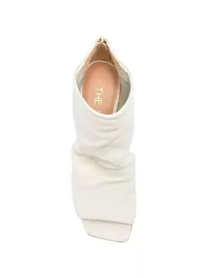 THE SELLER S Open-toe Ruched Ankle Boots With Zip Fastening - Neutrals