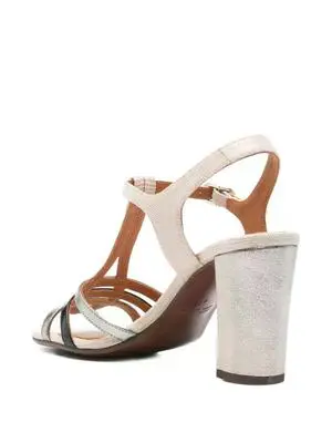 Chie Mihara Metallic T-strap Sandals - Neutrals