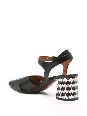 Chie Mihara Woven Geometric Heel Sandals