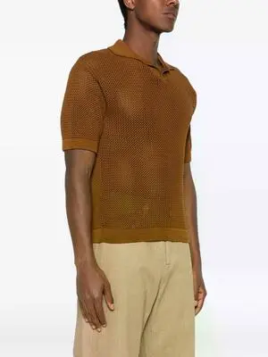 Tagliatore Open Knit T-shirt - Brown