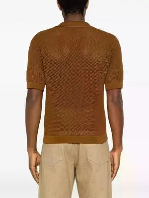 Tagliatore Open Knit T-shirt - Brown