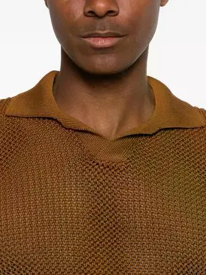 Tagliatore Open Knit T-shirt - Brown