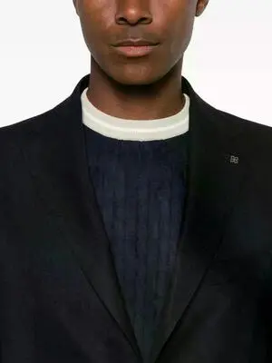 Tagliatore Button Notched Lapel Jacket - Blue