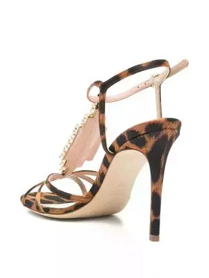 LELLA BALDI Animal-print Embellishment Sandals - Neutrals