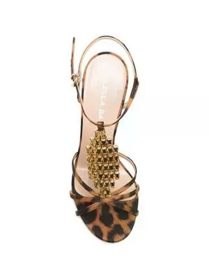 LELLA BALDI Animal-print Embellishment Sandals - Neutrals