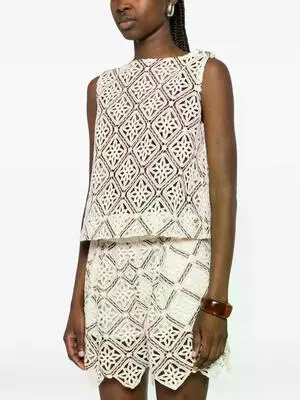 Herno Geometric Crochet Top