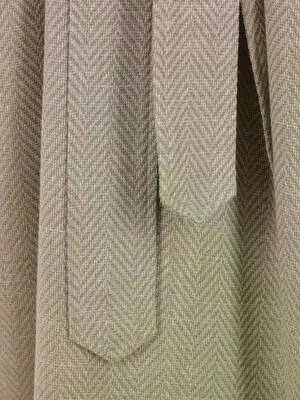 Dusan Belted Herringbone Pattern Coat