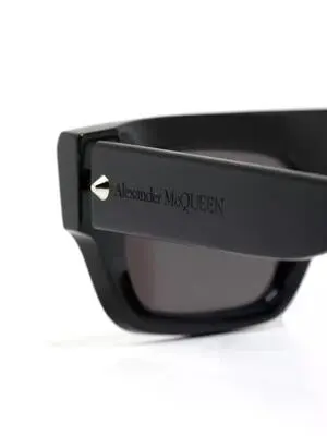 Alexander McQueen Logo-engraved Rectangular Sunglasses