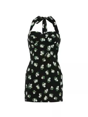 Dolce & Gabbana Halterneck Floral Mini Dress